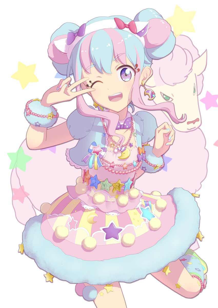 Safebooru - 1girl :d absurdres aikatsu! (series) aikatsu stars! blue hair blue jacket blue wrist ...