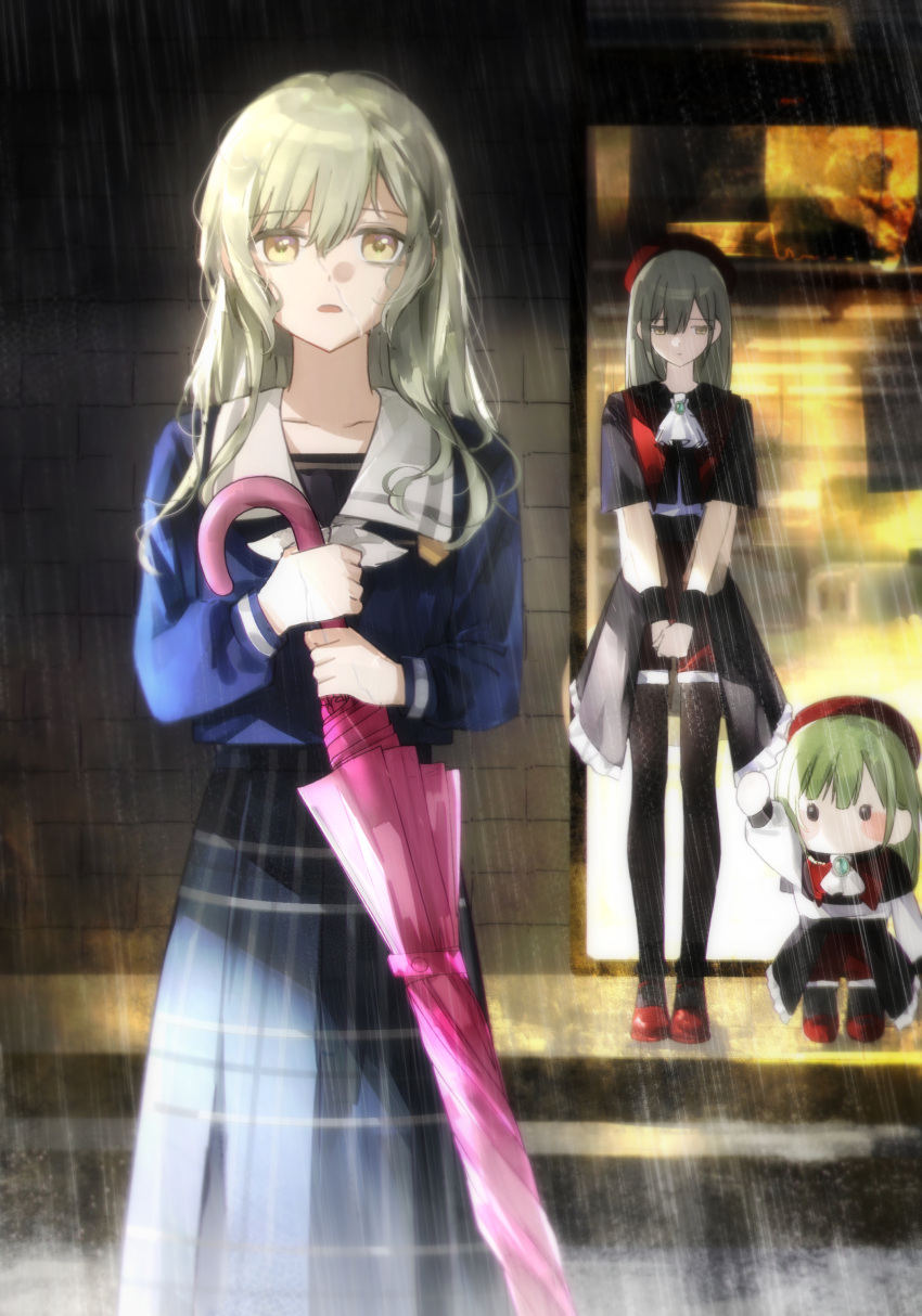 Safebooru - 3girls absurdres arm up ascot bang dream! bang dream! it's mygo!!!!! beret black ...