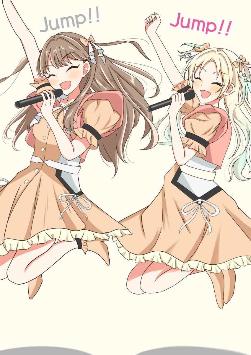 Safebooru - 2girls :d ^ ^ arm up blonde hair bloom the smile bloom the ...