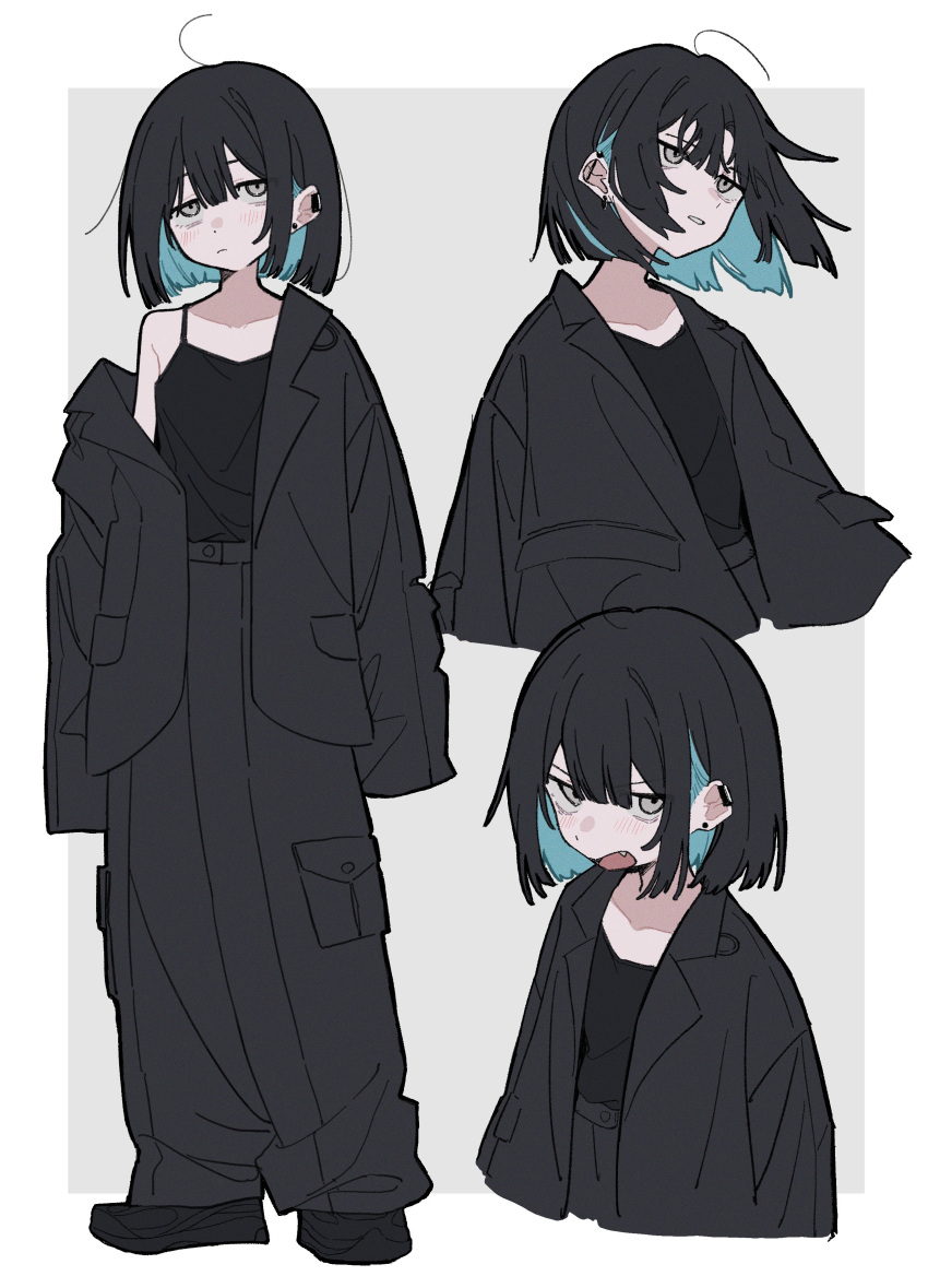 Safebooru - 1girl absurdres black hair blunt bangs blush bob cut closed mouth full burrrrrrst ...