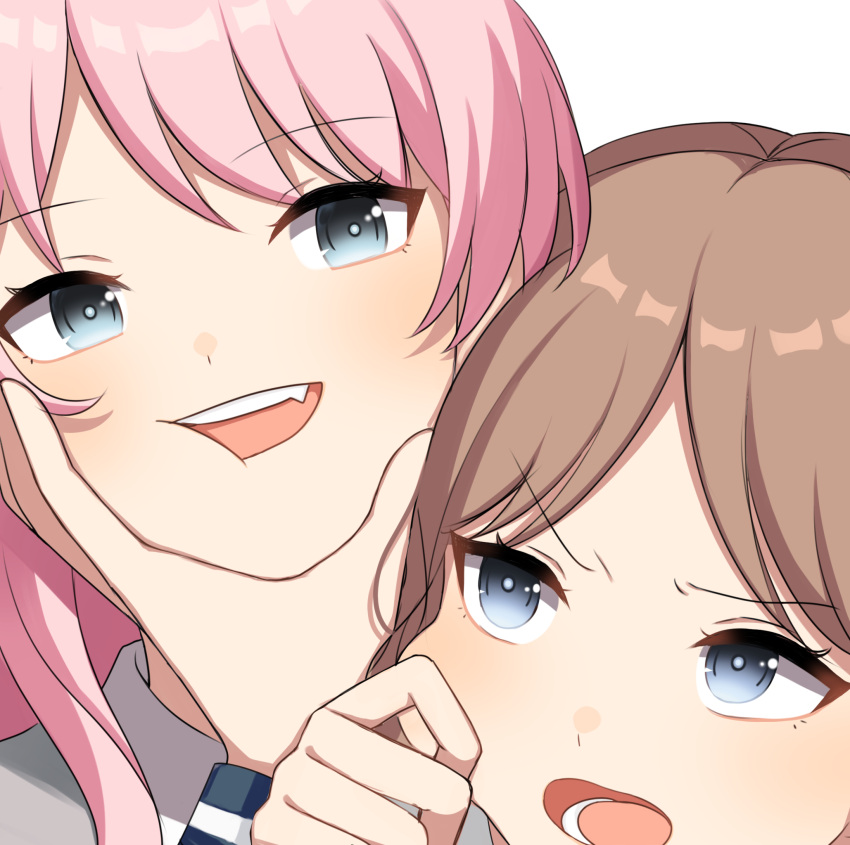 Safebooru - 2girls bang dream! bang dream! it's mygo!!!!! blue eyes brown hair cheek pinching ...