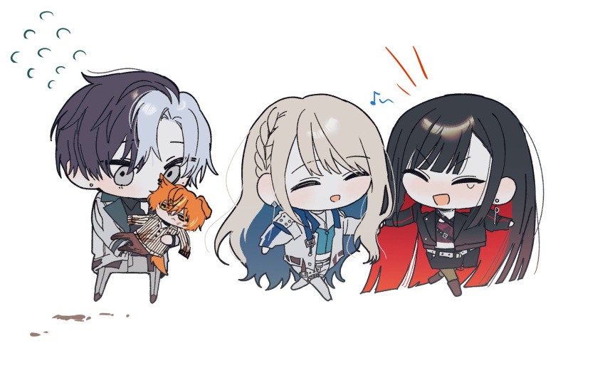 Safebooru - 2boys 2girls animal ears aoyagi touya azusawa kohane black hair black jacket blonde ...