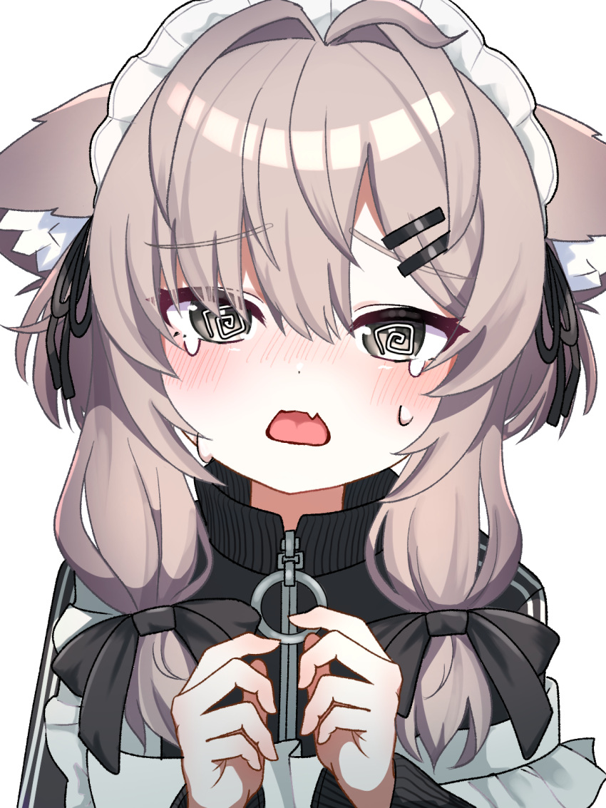 Safebooru - 1girl = hair ornament @ @ ahoge animal ear fluff animal ...