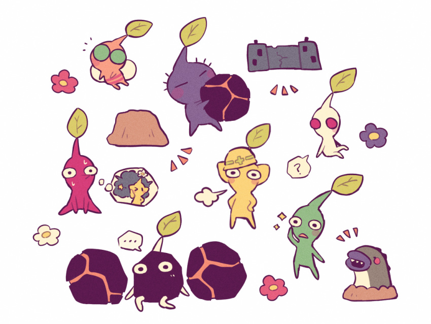 Safebooru - ... ? blue pikmin bomb rock commentary request creature ...