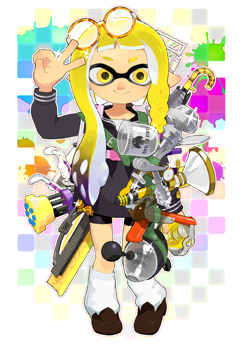 Safebooru - 1girl aerospray (splatoon) black neckerchief black sailor ...