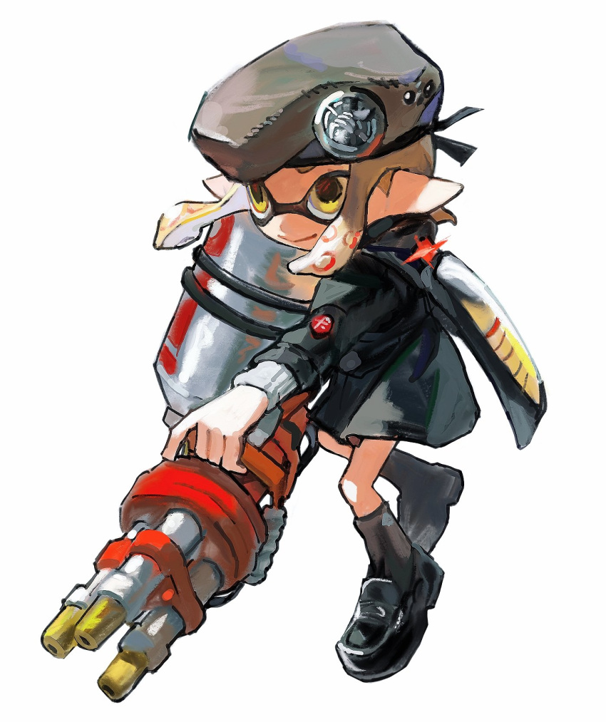 Safebooru - 1girl beret black jacket black shoes black socks blonde ...