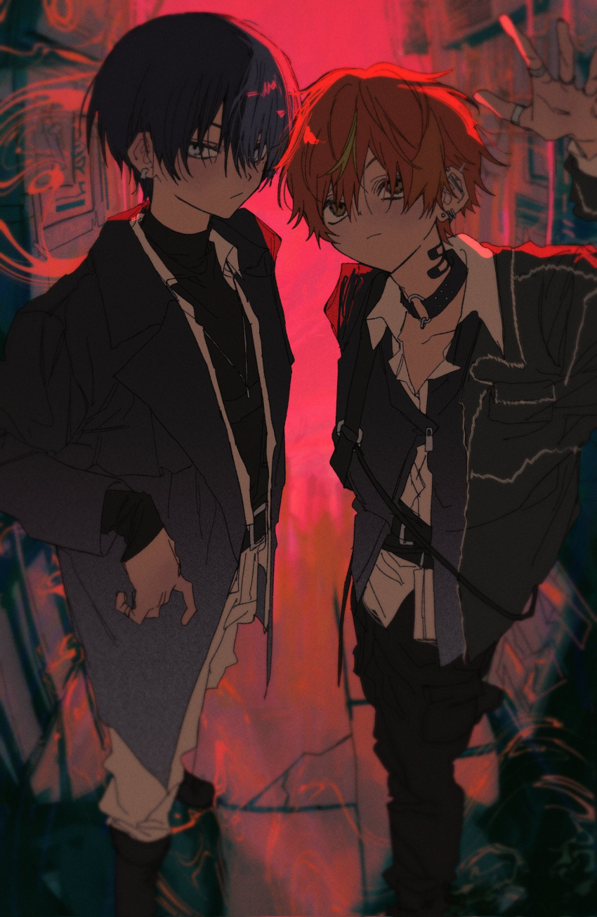 Safebooru 2boys Aoyagi Touya Black Collar Black Hair Black Jacket 0794