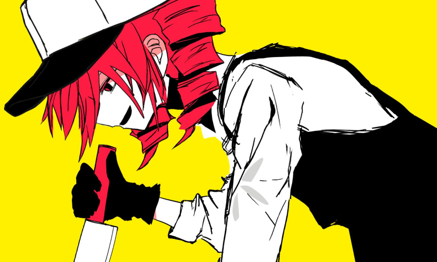 Safebooru - 1girl apron black apron black eyes black gloves butcher ...