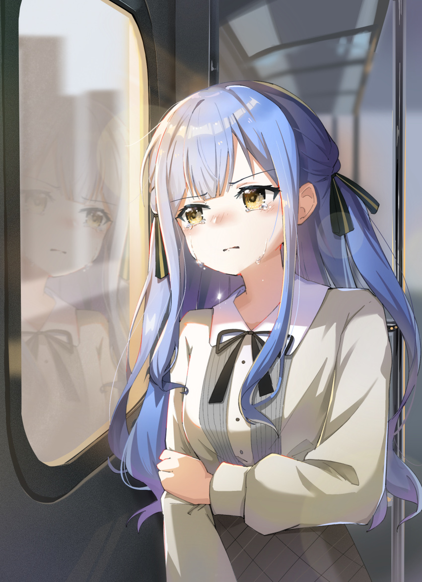 Safebooru - 1girl absurdres bang dream! bang dream! it's mygo!!!!! black ribbon blue hair ...