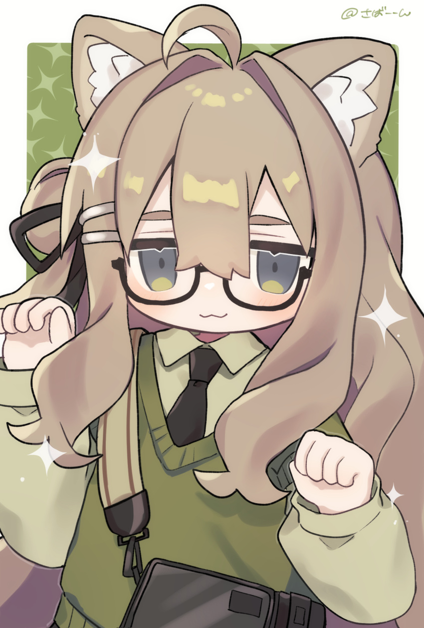 Safebooru - 1girl :3 ahoge akikan sabago animal ear fluff animal ears antenna hair artist name ...