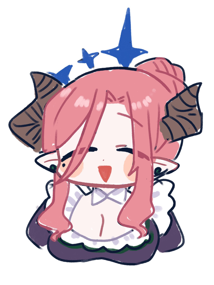 Safebooru - 1girl black horns blue archive chibi closed eyes demon horns halo highres horns juri ...