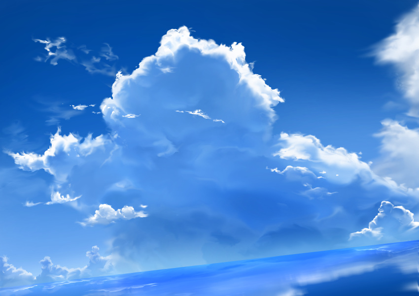 Safebooru - absurdres blue sky clouds cloudy sky commentary request cumulonimbus cloud day ...