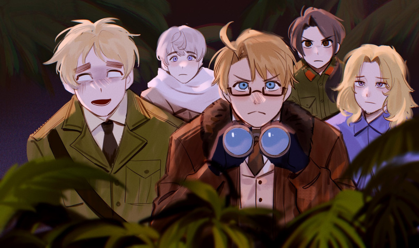 Safebooru - 5boys ahoge america (hetalia) axis powers hetalia binoculars black-framed eyewear ...
