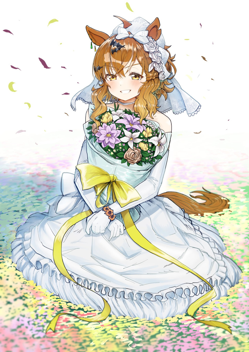 Safebooru - 1girl ahoge alternate costume amik0824 animal ears bare shoulders blurry blush ...