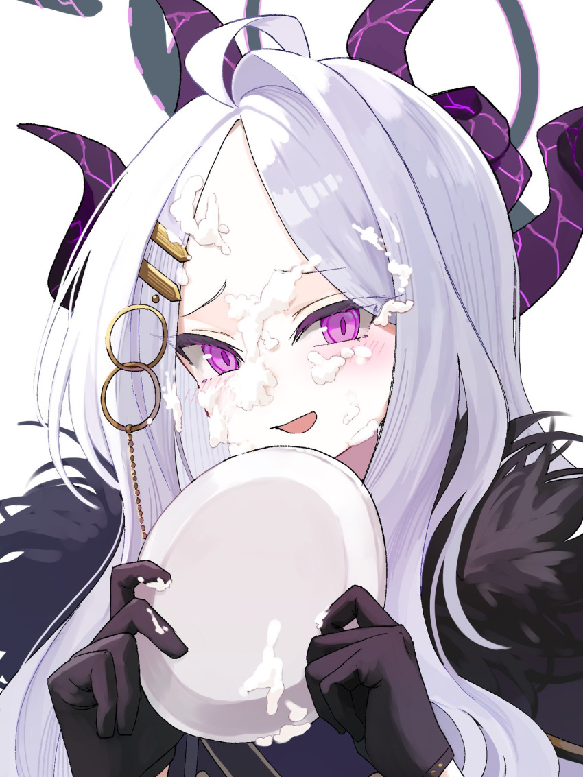 Safebooru - 1girl ahoge black gloves black halo blue archive coat commentary request demon girl ...