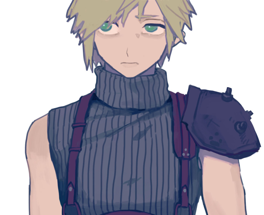 Safebooru - 1boy armor black shirt blonde hair closed mouth cloud ...