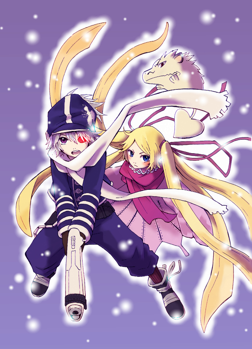 Safebooru - blonde hair gun lag seeing looking at viewer midair niche ...