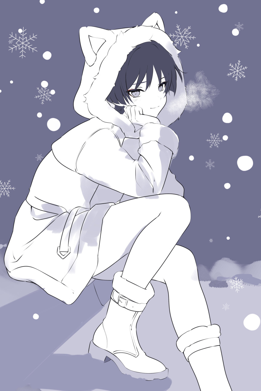 Safebooru - 1boy absurdres alternate costume animal ear hood animal ears blunt ends boots cat ...