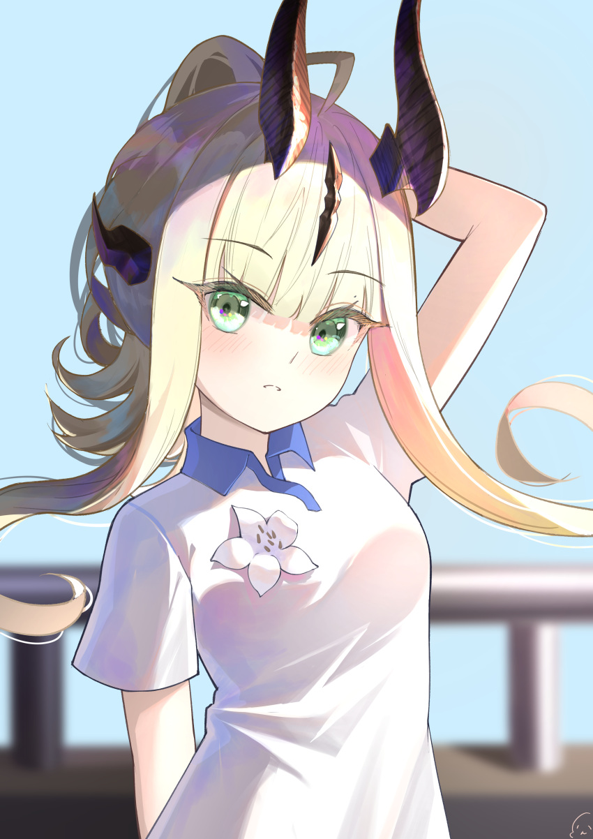 Safebooru - 1girl absurdres aged down arknights arm behind back arm behind head arm up black ...