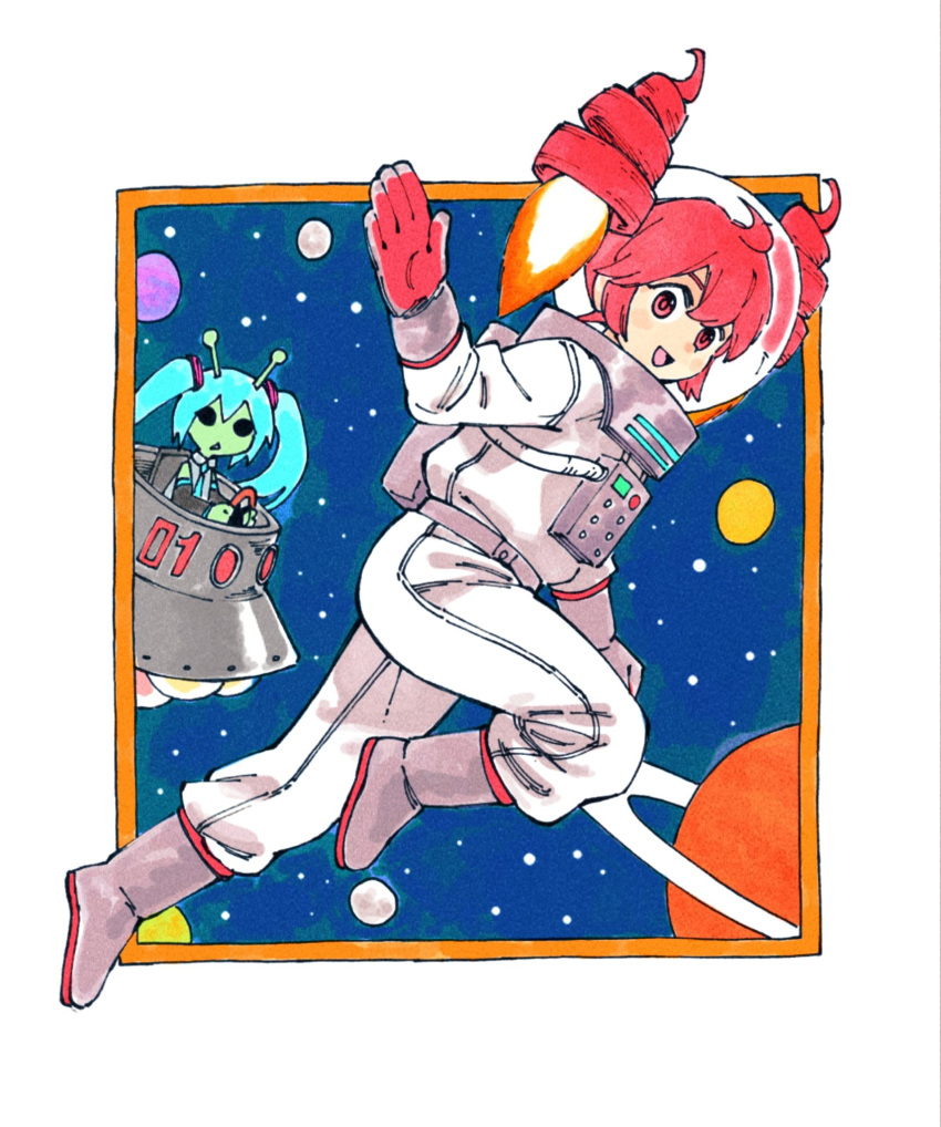 Safebooru - 1girl :d ahoge alien andony strawhat backpack bag bare ...