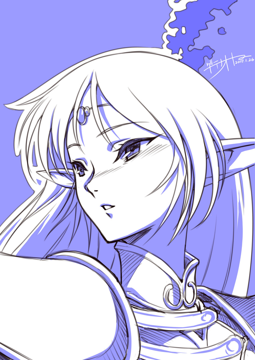 Safebooru - 1990s (style) 1girl absurdres armor circlet date naoto dated deedlit elf greyscale ...
