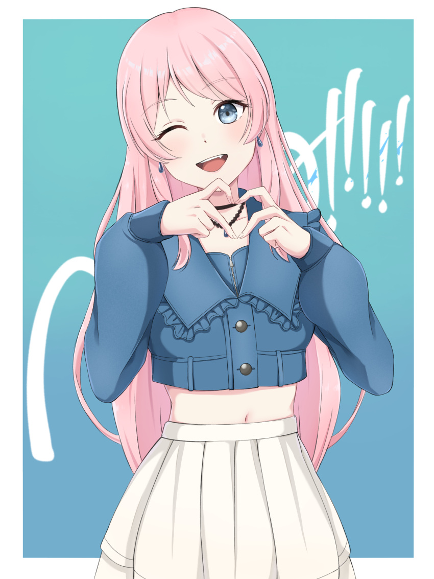 Safebooru - 1girl 4-finger heart hands bang dream! bang dream! it's mygo!!!!! black choker blue ...