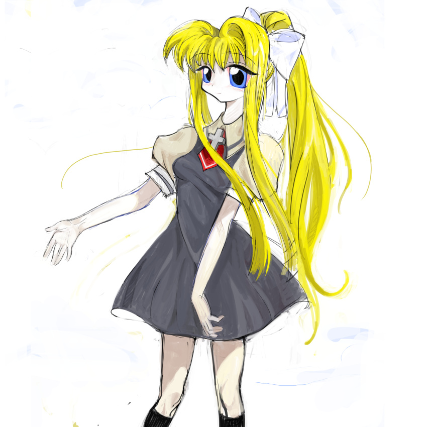 Safebooru - 1girl air (visual novel) blonde hair blue eyes bow colored skin cross dress floating ...
