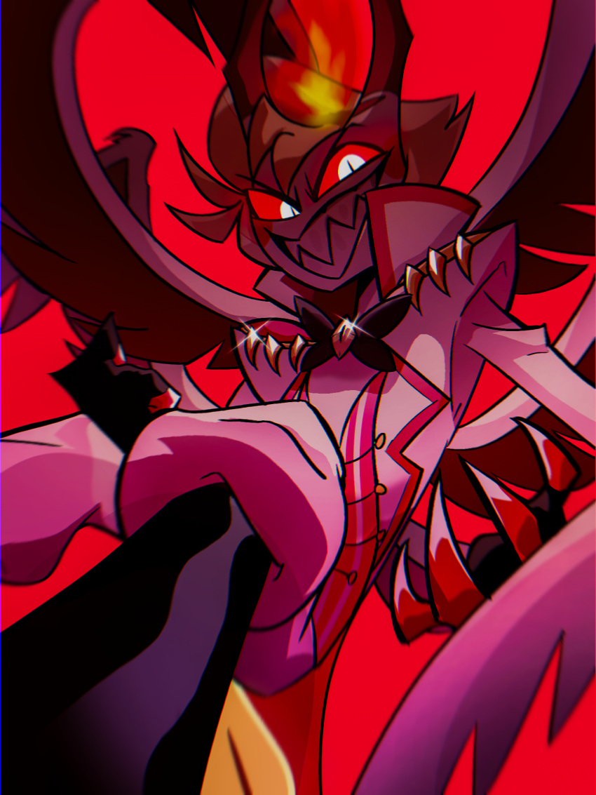 Safebooru - 1boy angel angel wings blonde hair demon boy demon horns fire hair slicked back ...