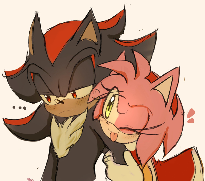 Safebooru - ... 1boy 1girl amy rose animal ears animal nose black fur body fur closed mouth ...