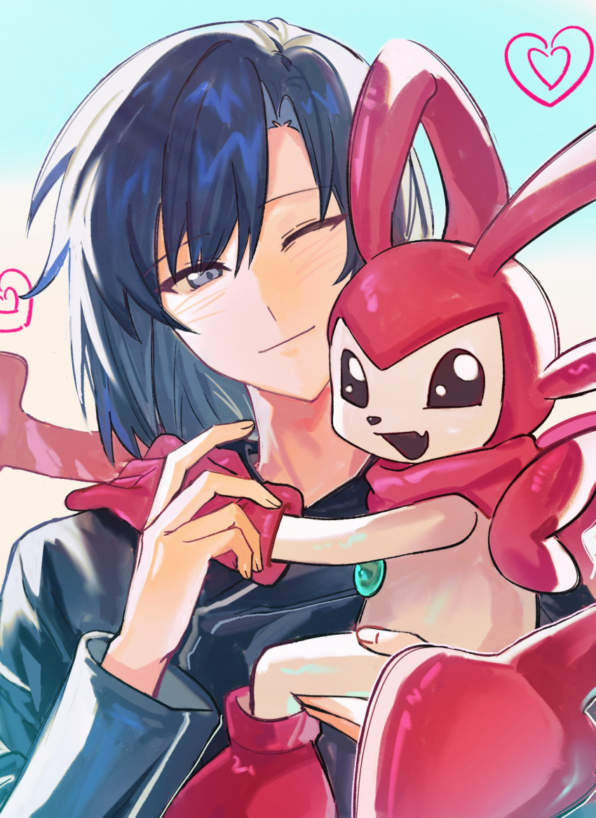 Safebooru - 2boys baimadai 0322 black eyes black hair black jacket blue ...