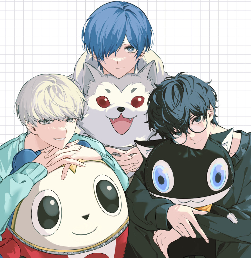 Safebooru - 3boys absurdres alternate costume amamiya ren black-framed ...