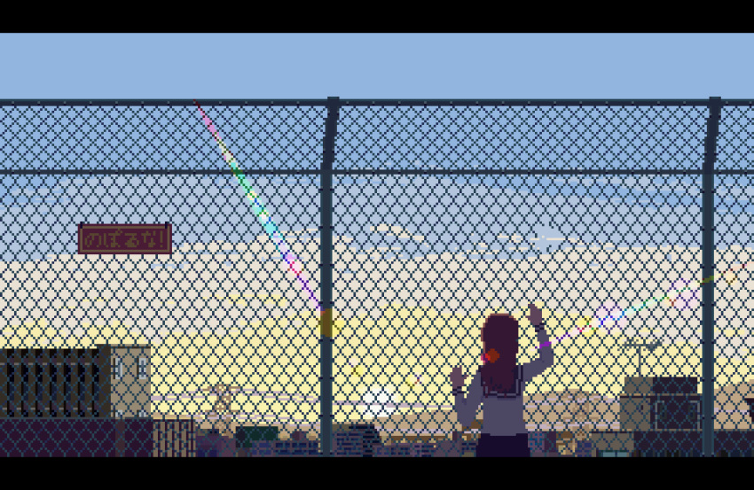 Safebooru - 1girl animated animated gif backlighting bird blue sky ...