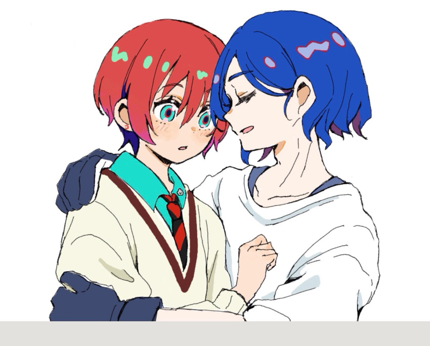 Safebooru - 1boy 1girl amate yuzuriha aqua eyes aqua shirt ...