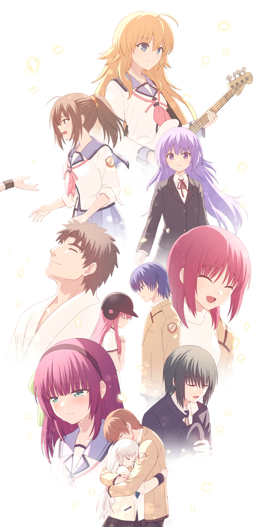 Safebooru - 4boys 6+girls :d ^ ^ absurdres ahoge angel beats! anniversary baseball cap black ...