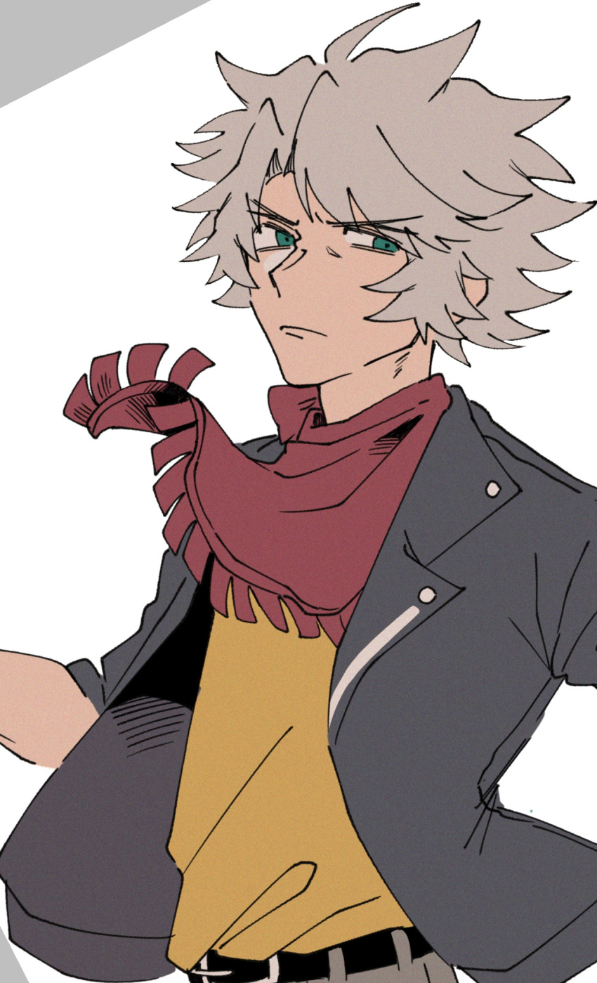 Safebooru - 1boy bandana belt black belt black jacket classicaloid closed mouth commentary ...