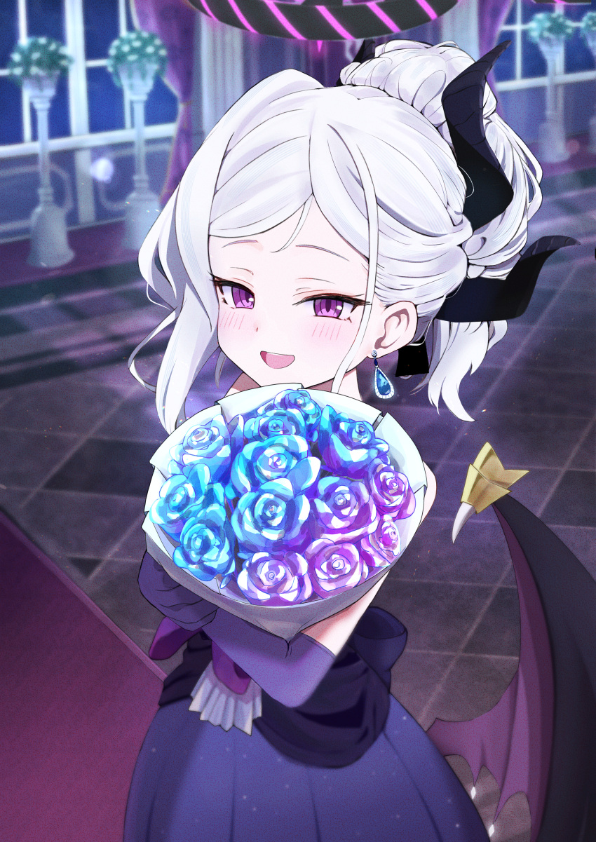 Safebooru - 1girl absurdres black halo blue archive bouquet breasts ...