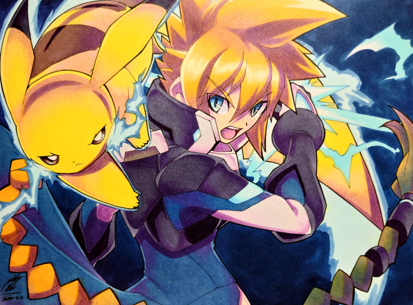 Safebooru - 025aki absurdres azure striker gunvolt blonde hair blue ...