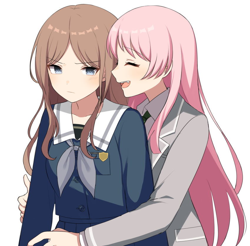 Safebooru - 2girls bang dream! bang dream! it's mygo!!!!! blue shirt blue skirt brown hair ...