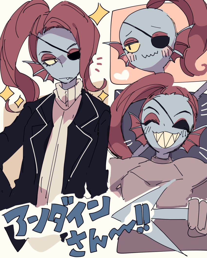 Safebooru - 1girl alternate costume blue skin colored skin eyepatch ...