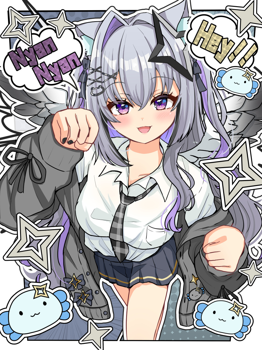 Safebooru - 1girl absurdres alternate costume amane konata angel angel wings animal ears black ...