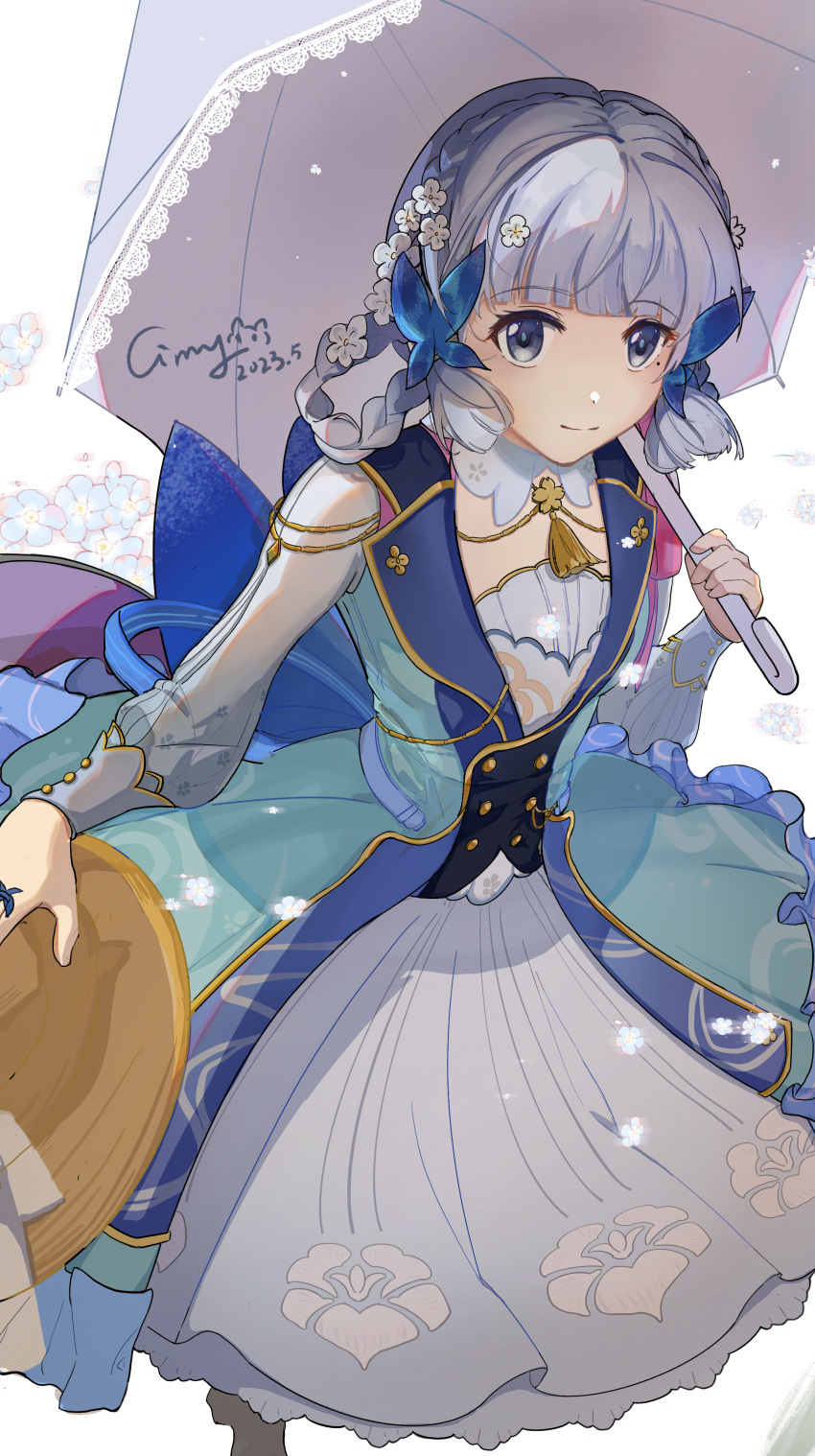 Safebooru - 1girl absurdres artist request back bow blue bow blue dress blue eyes blunt bangs ...