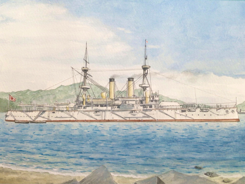 Safebooru - atelier bono battleship cannon highres military vehicle no humans ocean original ...