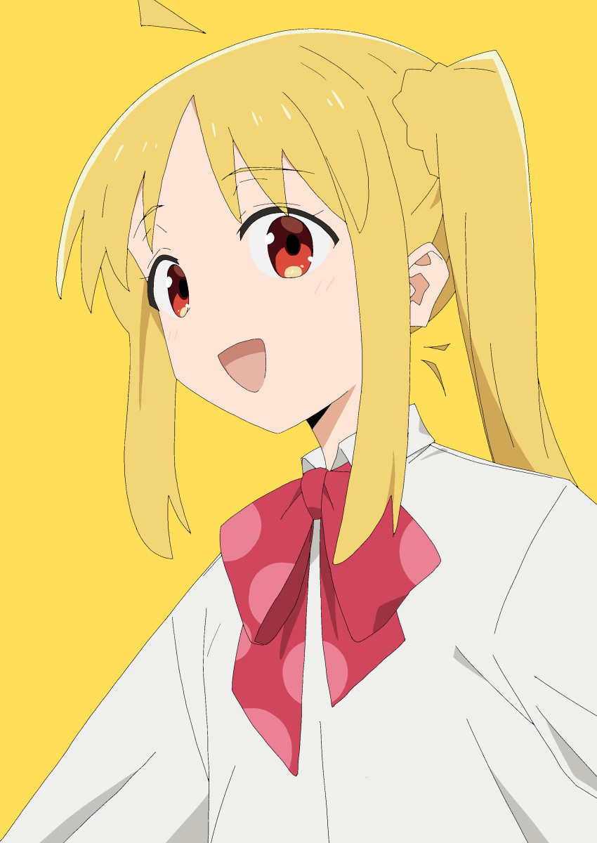 Safebooru - 1girl :d absurdres ahoge bad id bad twitter id blonde hair bocchi the rock! bow ...