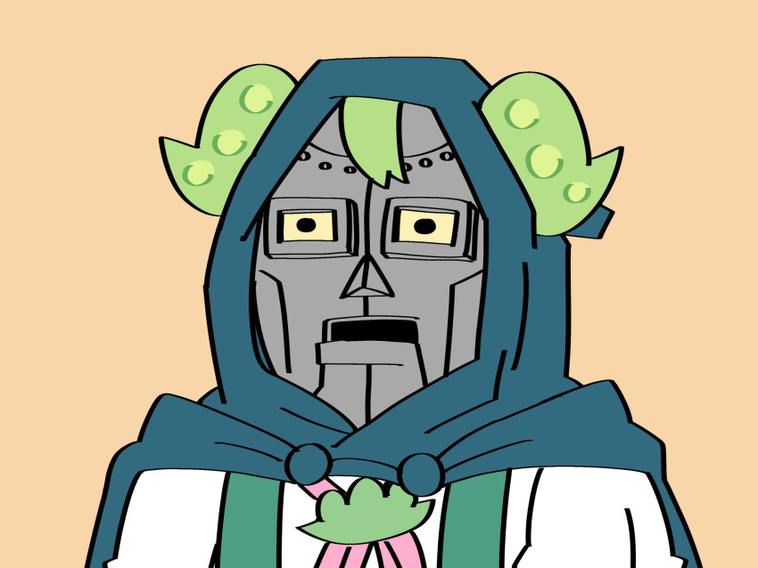 Safebooru - 1boy blue hood brown background commentary request cosplay ...