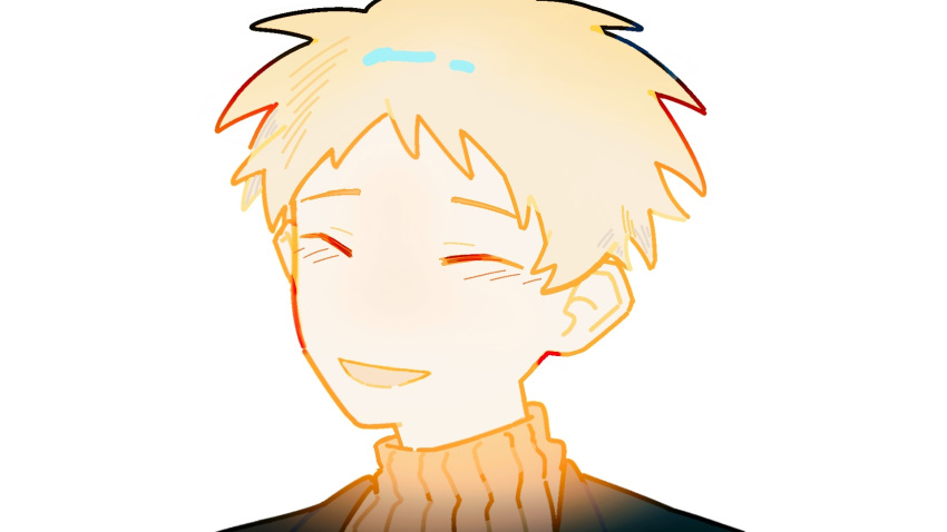 Safebooru - 1boy ^ ^ atou haruki black jacket blonde hair brown sweater chinese commentary ...