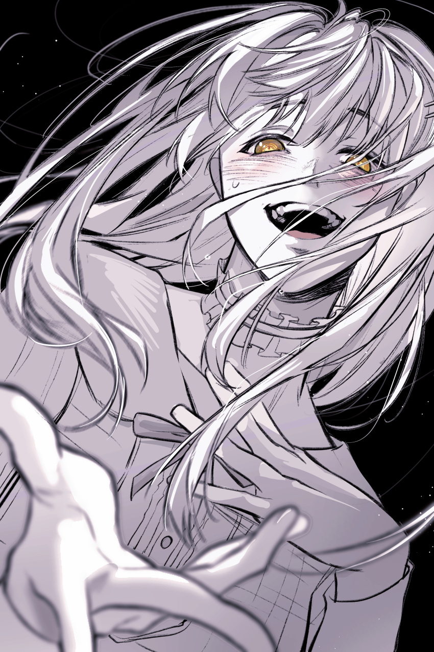 Safebooru - 1girl absurdres bang dream! bang dream! it's mygo!!!!! black background blush ...