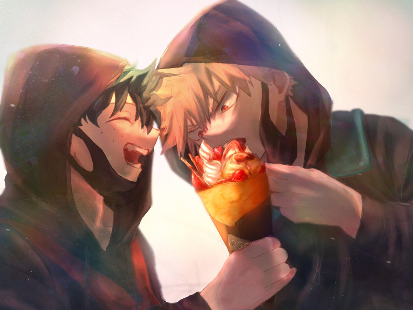 Safebooru - arm up bakugou katsuki black hoodie black mask blonde hair ...
