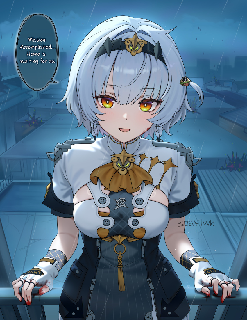 Safebooru - 1girl absurdres anby demara anby demara (silver soldier) blood braid breasts bright ...