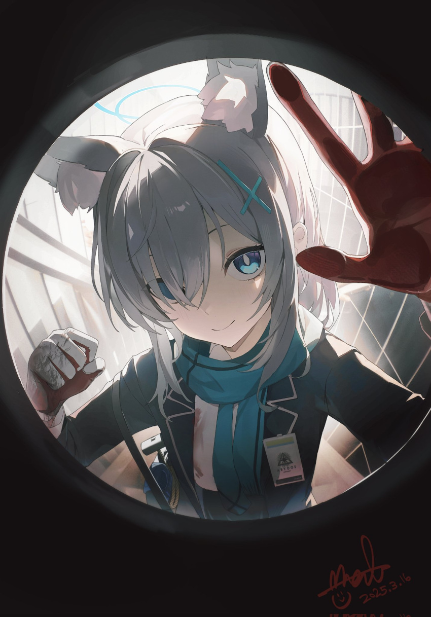 Safebooru - 1girl animal ear fluff animal ears assault rifle blood blood on hands blue archive ...
