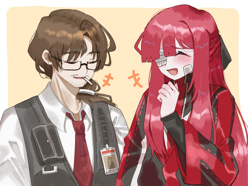 Safebooru 1boy 1girl D Bandage On Face Bandage Over One Eye 8317